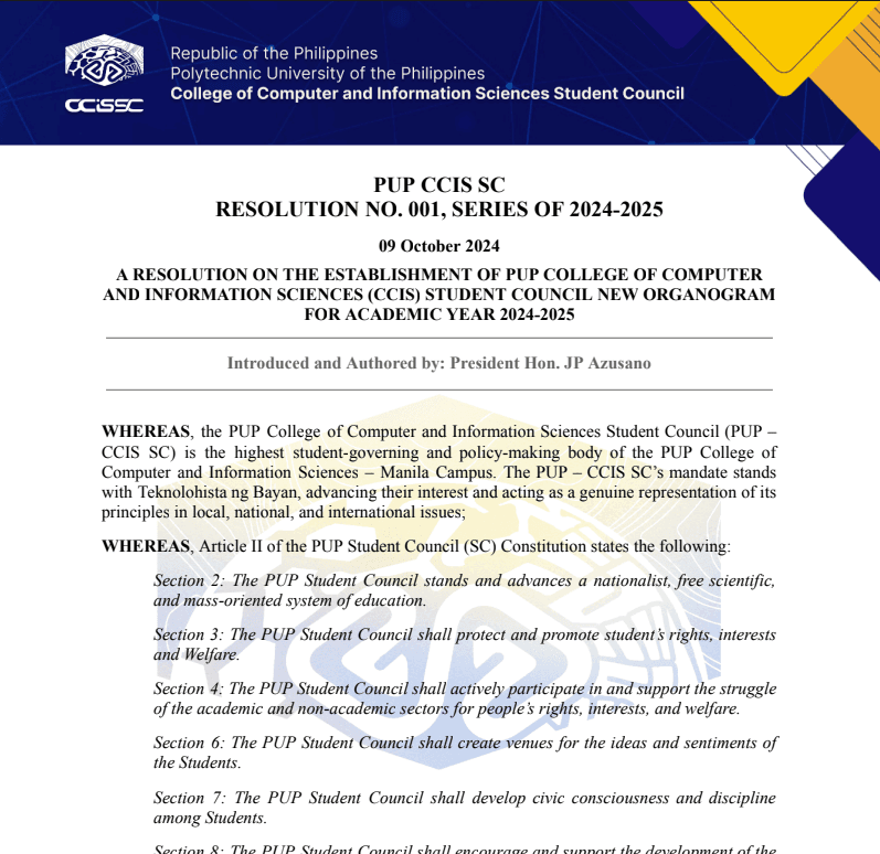 CCIS SC Accomplishment Report '24-'25